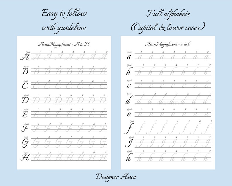 Italic Handwriting Self-learning Worksheet | How to Learn Italic ...