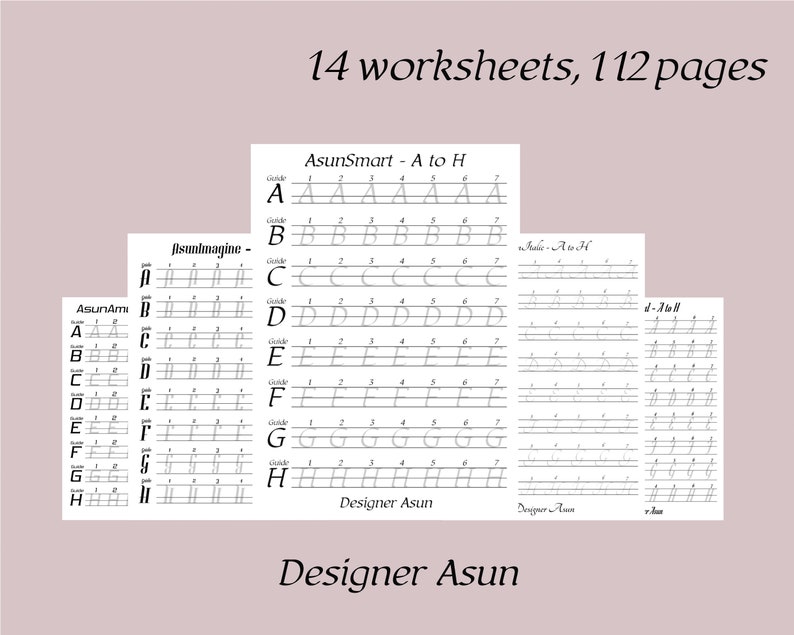 Shop Worksheet Triple Bundle Pack, Gothic, Italic, Copperplate ...