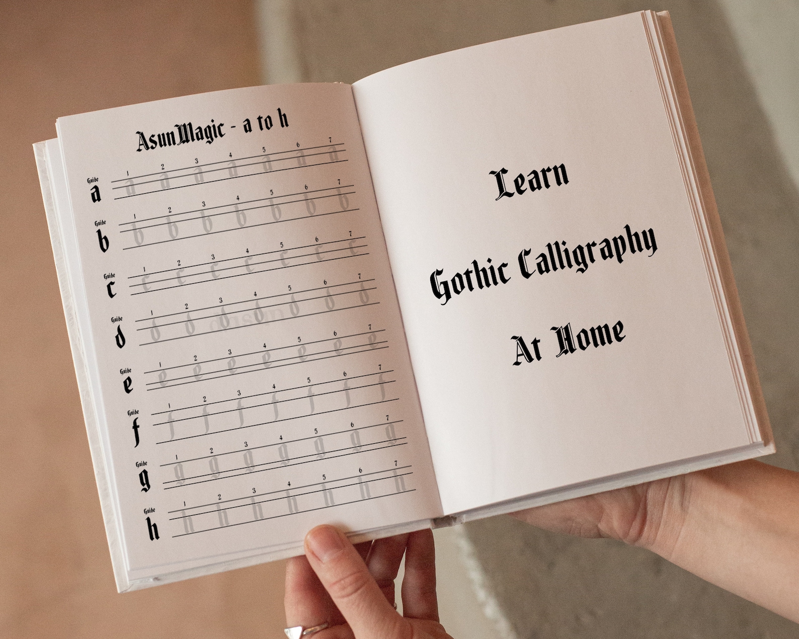 Gothic Calligraphy Blank Template for Tracing, Handwritten Gothic ...