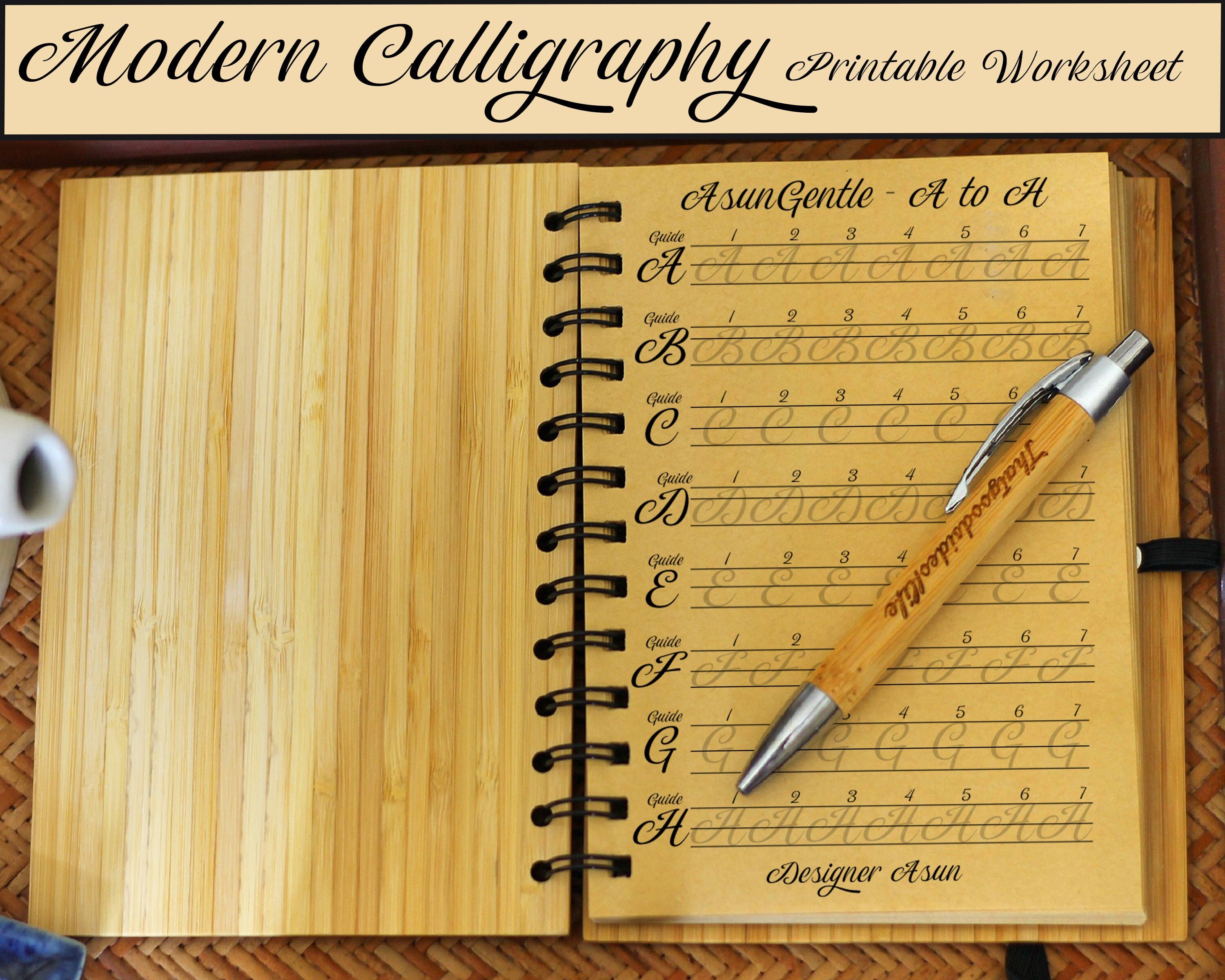 Modern Calligraphy Script Template Calligraphy Workbook for Beginner ...
