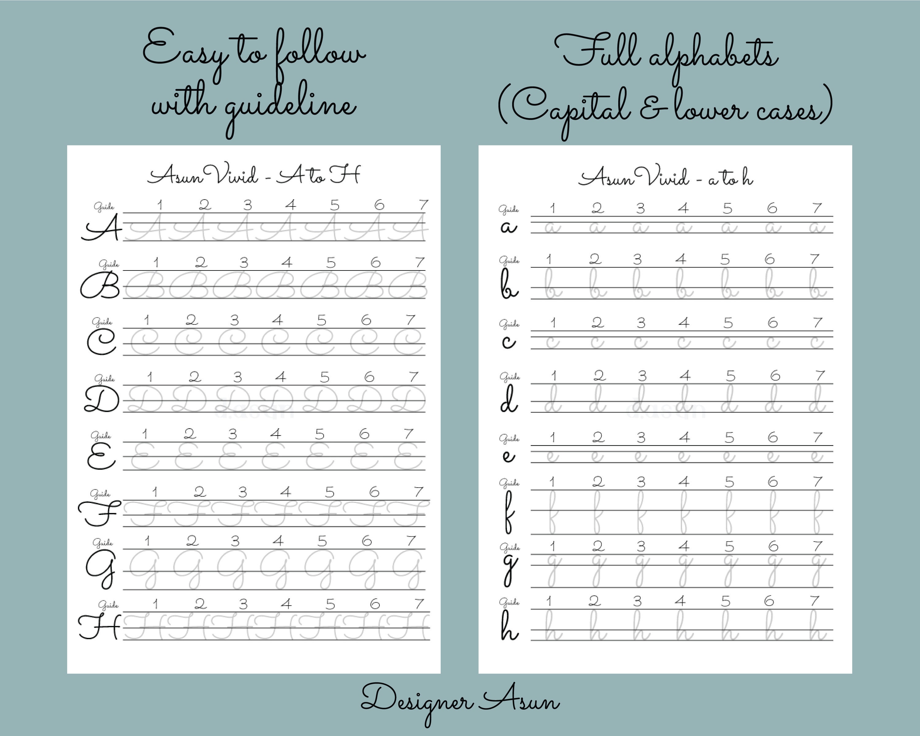 Cute and Easy Handwriting Alphabet Tracing Book Print Handwriting ...