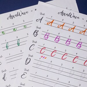 Printable Brush Lettering Alphabet Practice Sheet PDF | New Creative ...