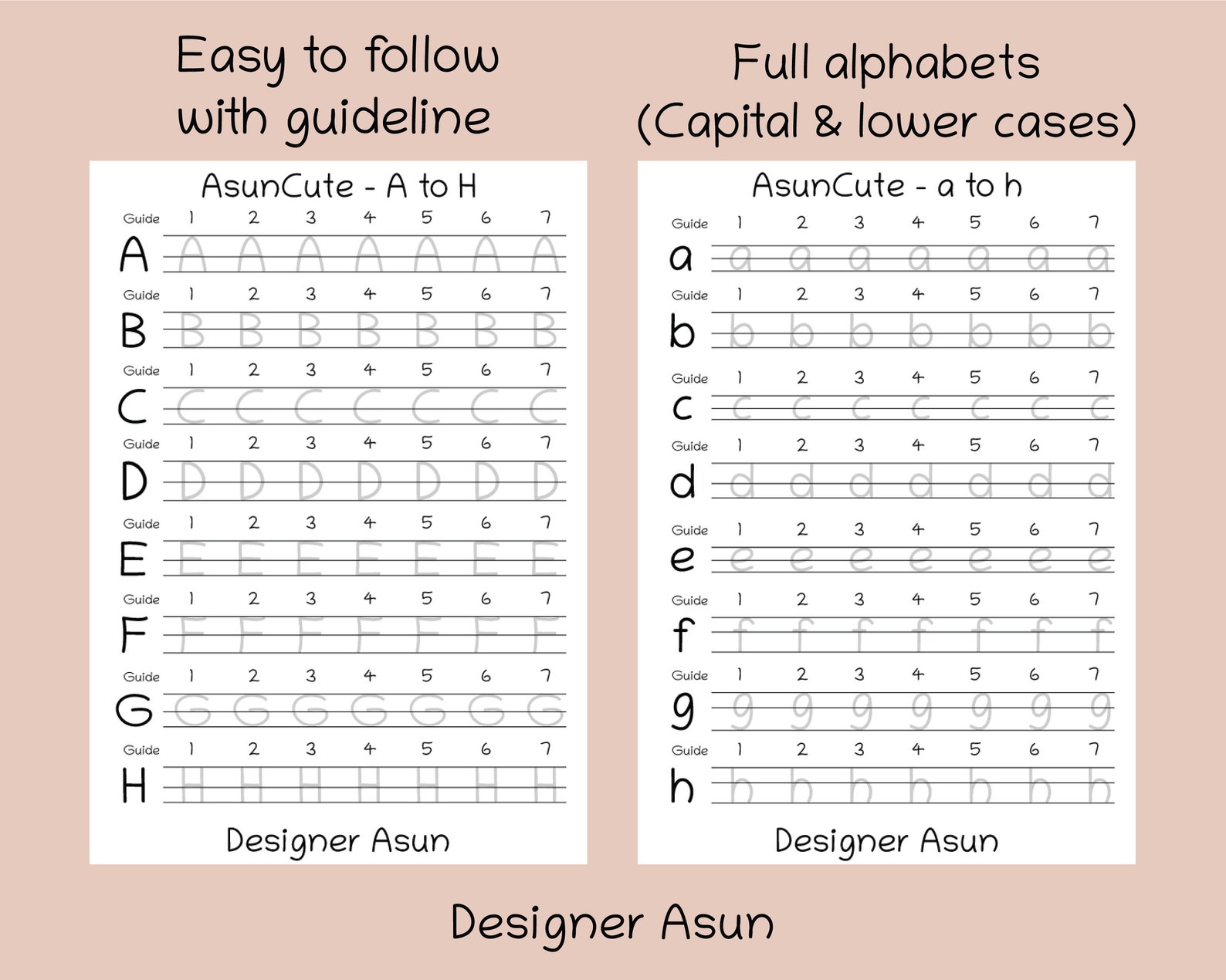 Cute Handwriting Blank Practice Template Worksheet Fun PDF - Etsy