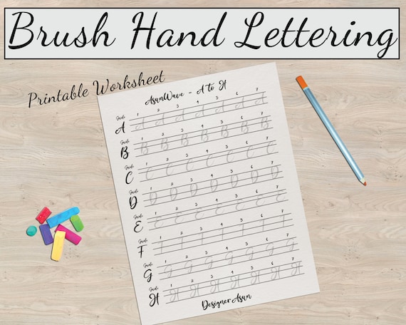Hojas De Práctica De Letras Con Pincel Plantillas De Lettering Online