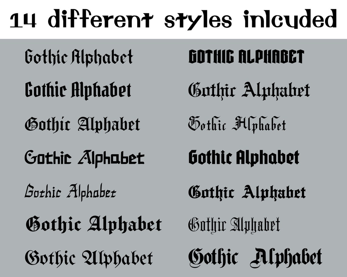 Entire Shop Gothic Calligraphy Template Bundle Pack Gothic | Etsy