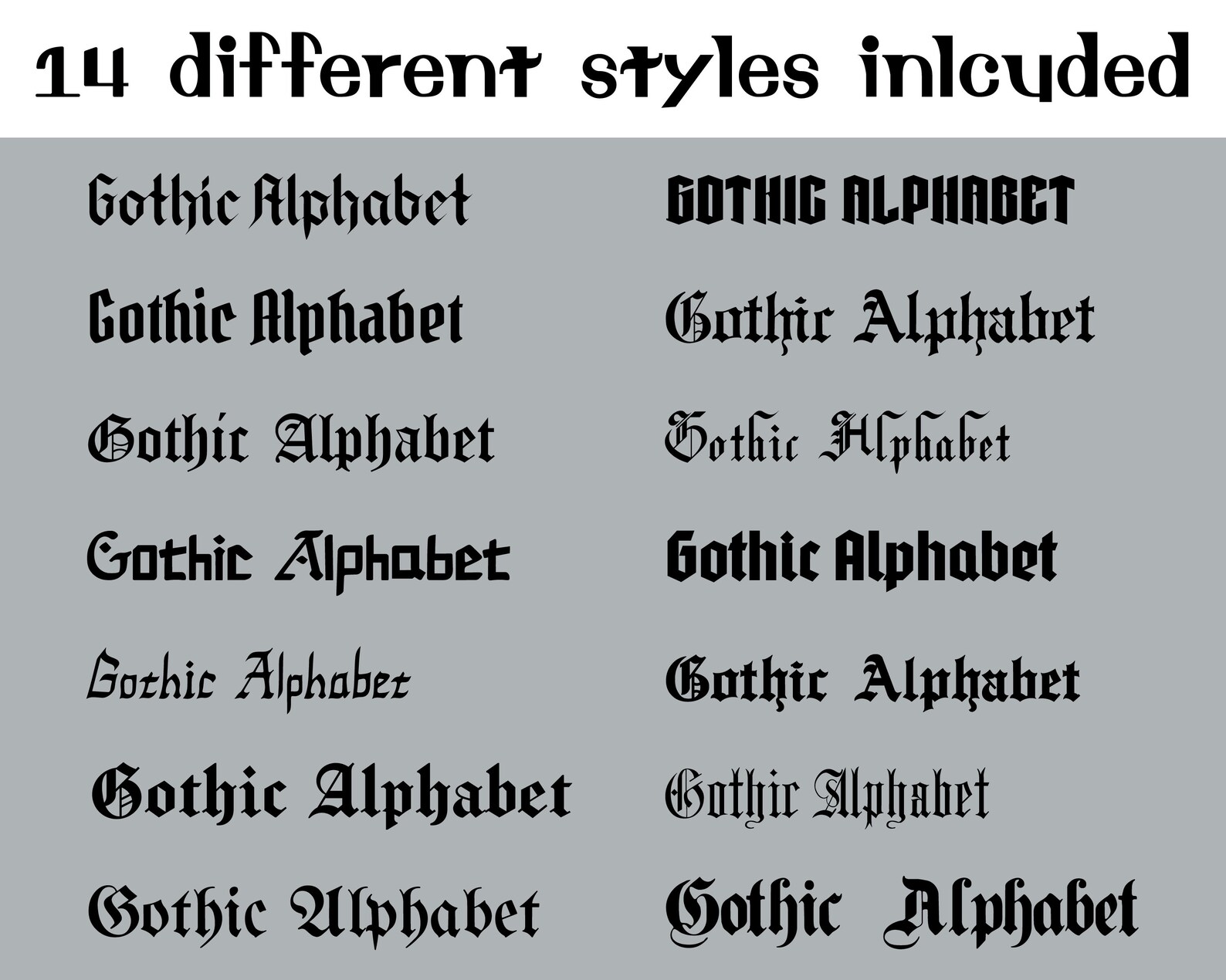 Entire Shop Gothic Calligraphy Template Bundle Pack Gothic | Etsy