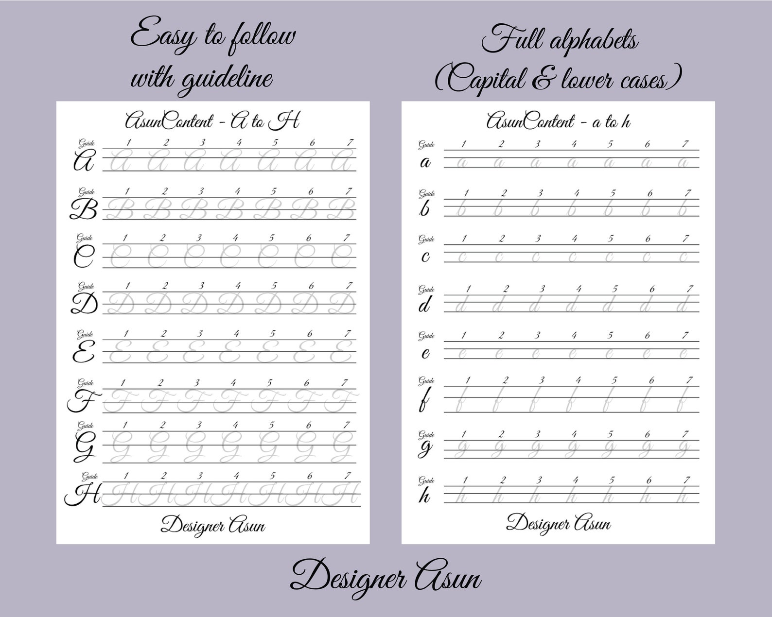 Copperplate Calligraphy Template Worksheet Copperplate Calligraphy ...