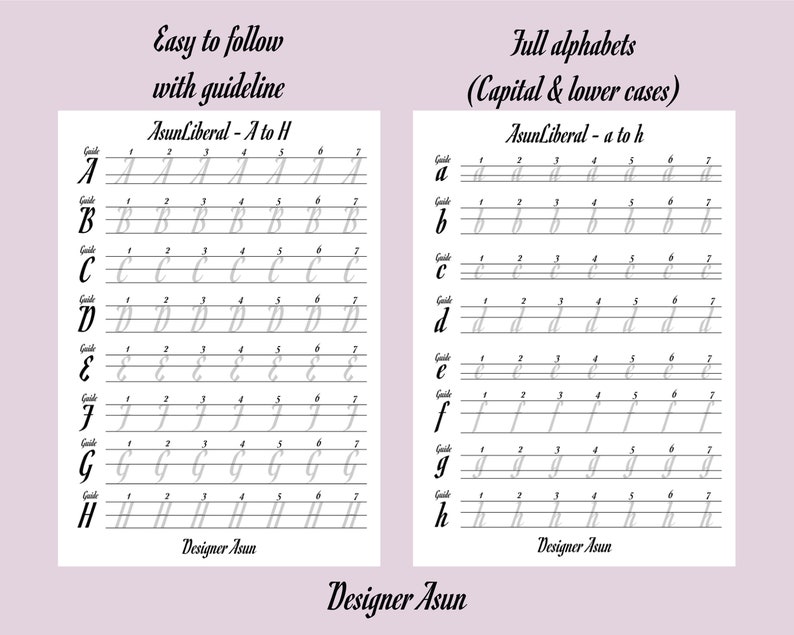 Printable Italic Calligraphy Template Worksheet | Italic Calligraphy ...