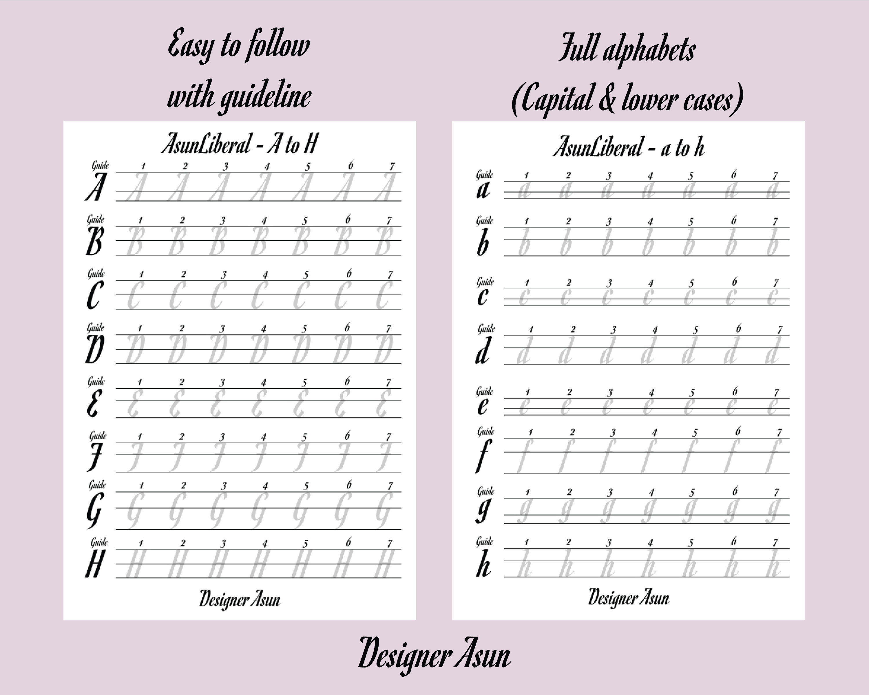 Printable Italic Calligraphy Template Worksheet | Italic Calligraphy ...