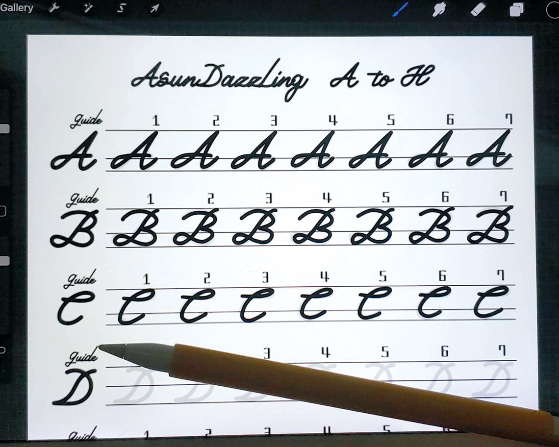 DIY Cursive Handwriting Printable for Adult Cursive Writing Self ...