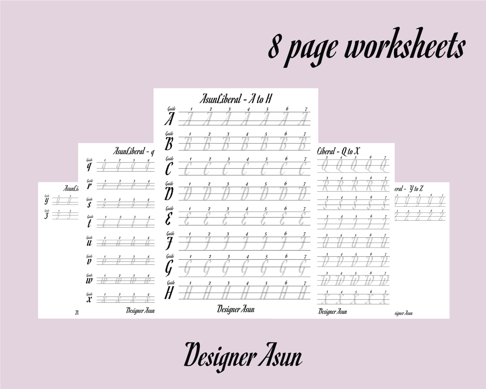 Printable Italic Calligraphy Template Worksheet | Italic Calligraphy ...