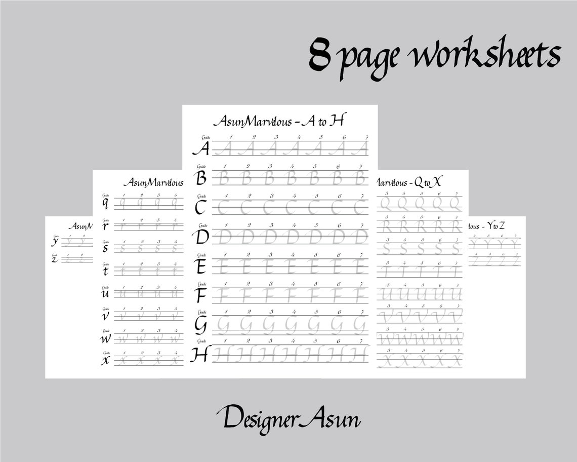 Classic Italic Alphabet Printables | Italic Handwriting Practice Sheet ...