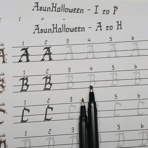 Gothic Handwriting Worksheet | Calligraphy Blackletter Practice ...