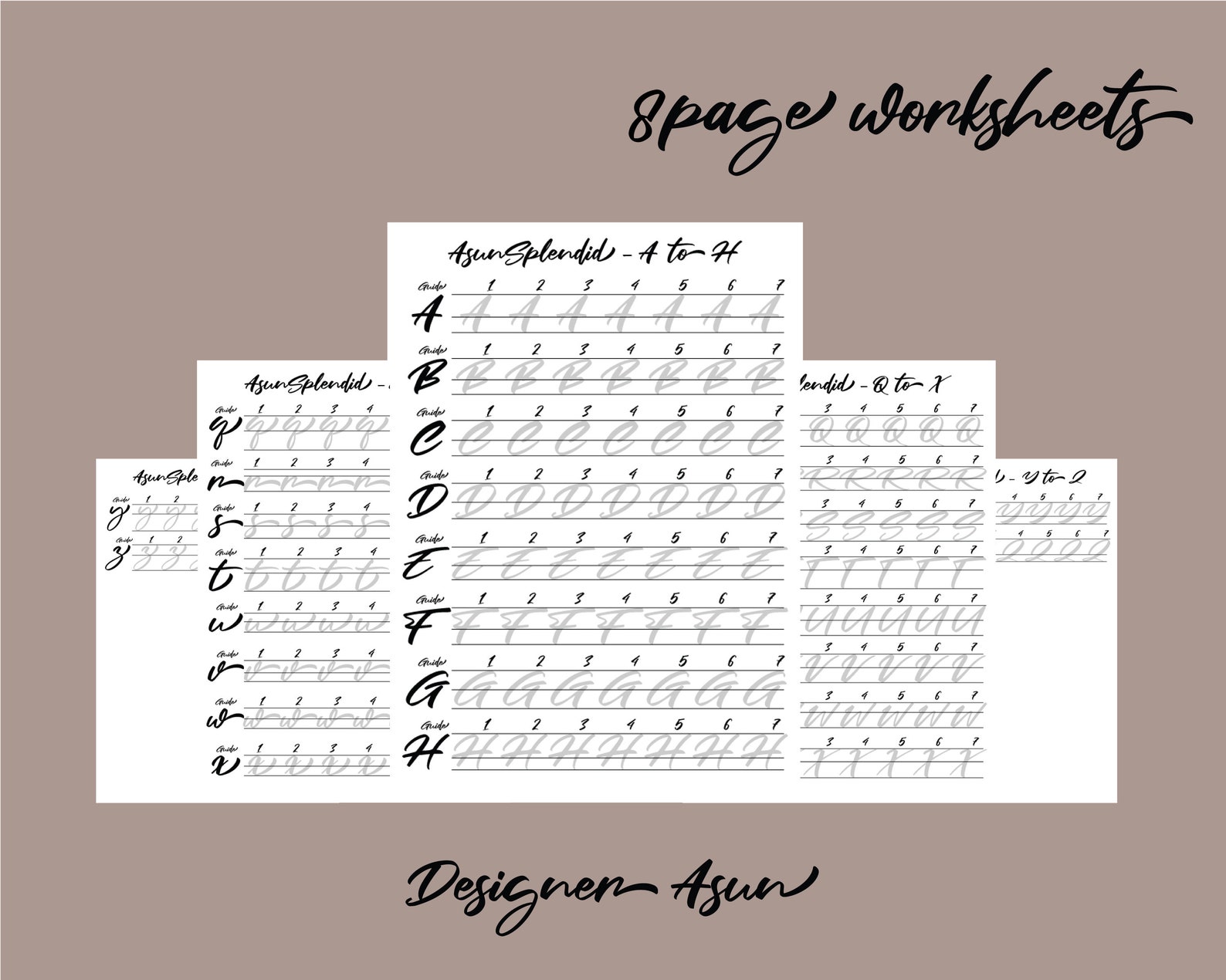 Rough Bold Handwriting Worksheet Printable | Masculine Font Practice ...