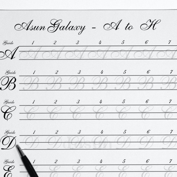 Printable Gothic Letter Worksheet, Gothic Calligraphy Practice Template ...