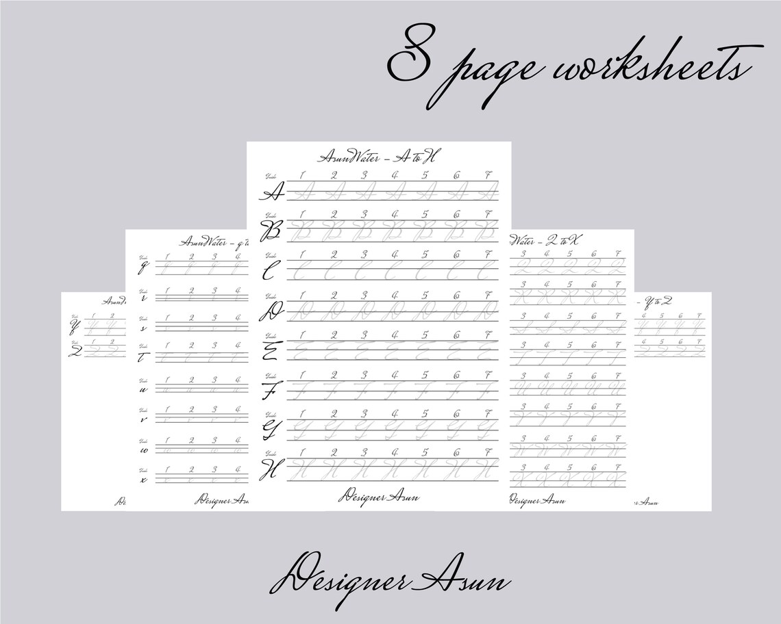 Fancy Cursive Letter Practice for Adult Handwriting (Download Now) - Etsy