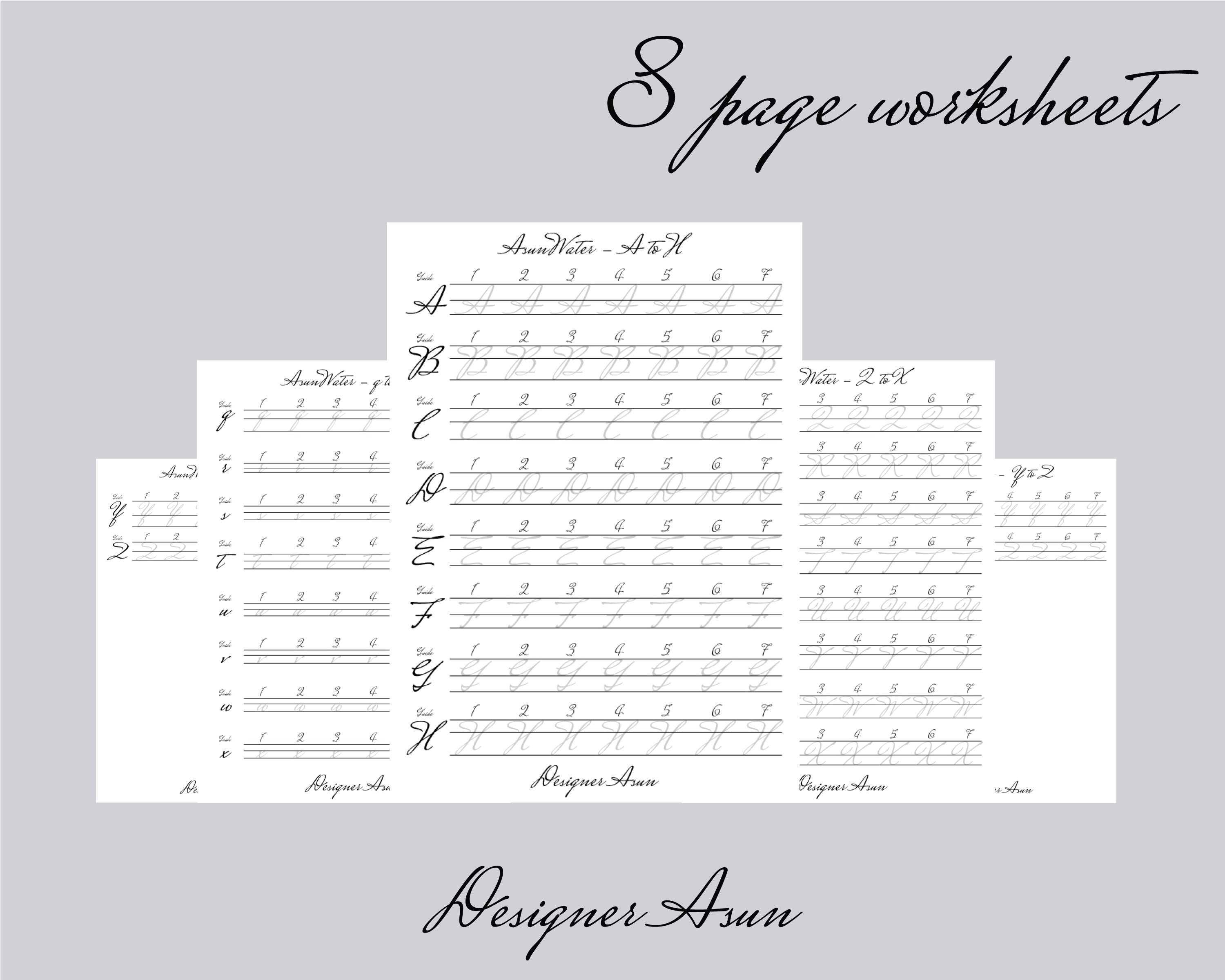 Fancy Cursive Letter Practice for Adult Handwriting - Etsy