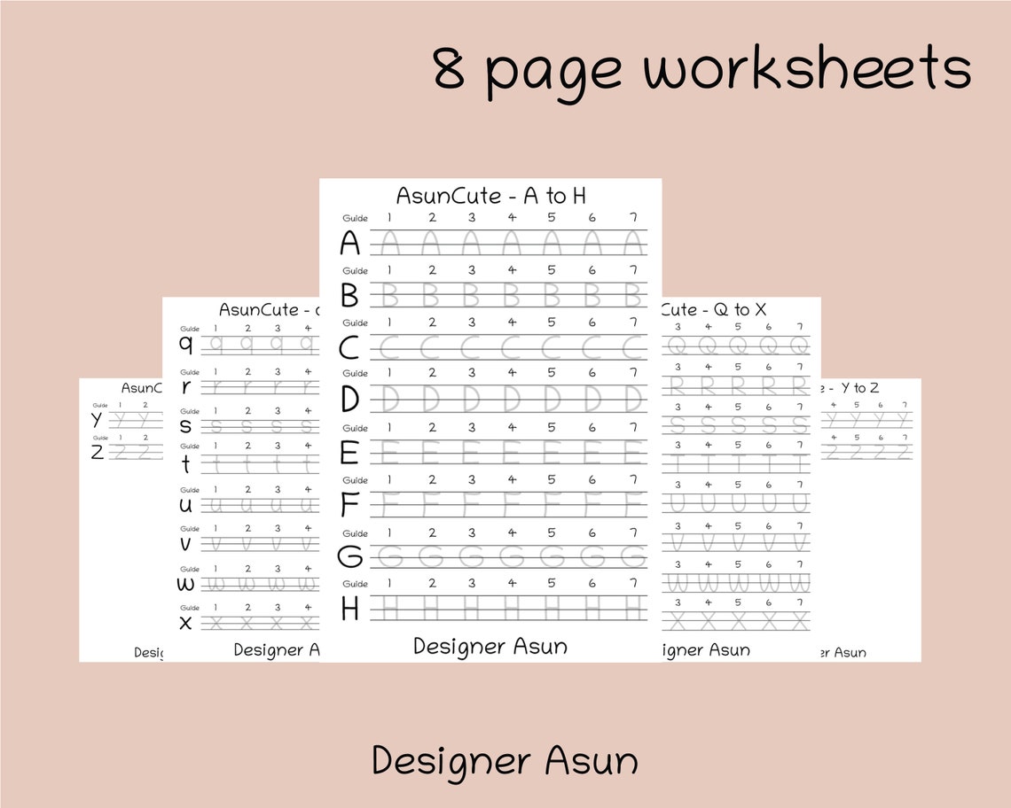 Cute Handwriting Blank Practice Template Worksheet Fun PDF - Etsy