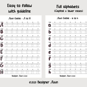 Gothic Calligraphy Worksheet for Beginners | Gothic Letter Template PDF ...