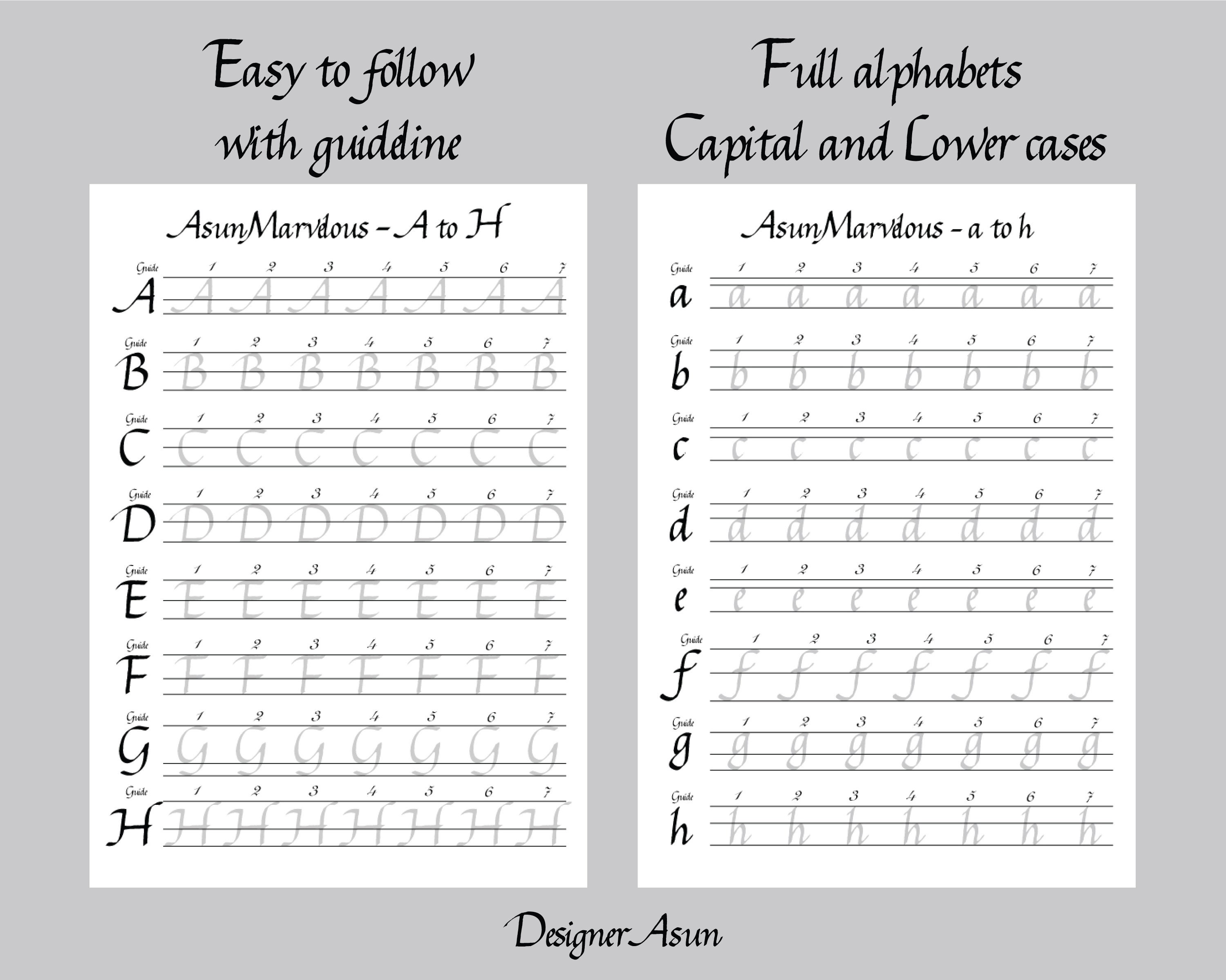 Classic Italic Alphabet Printables | Italic Handwriting Practice Sheet ...