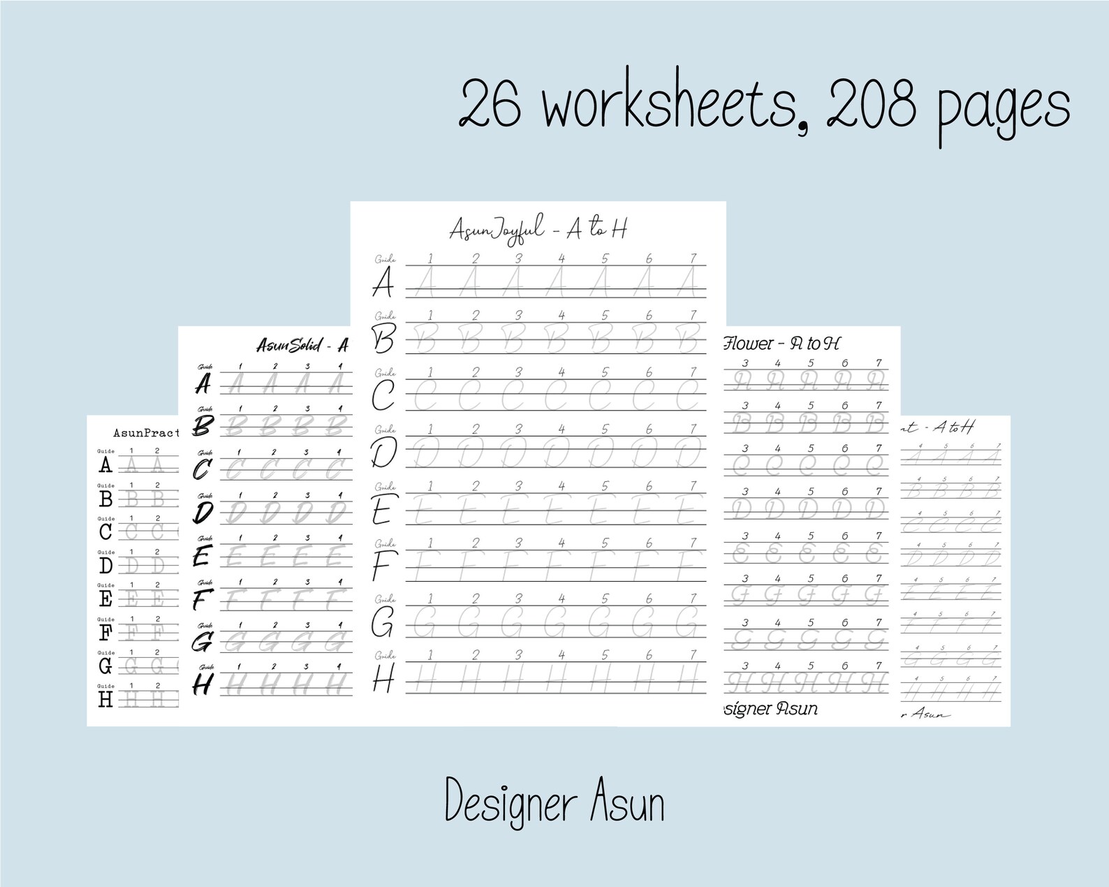 Handwriting Worksheet Template Bundle Pack | Self-learning Handwriting ...