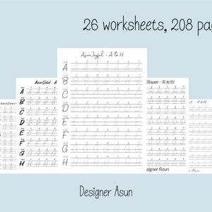 Handwriting Worksheet Template Bundle Pack | Self-learning Handwriting ...