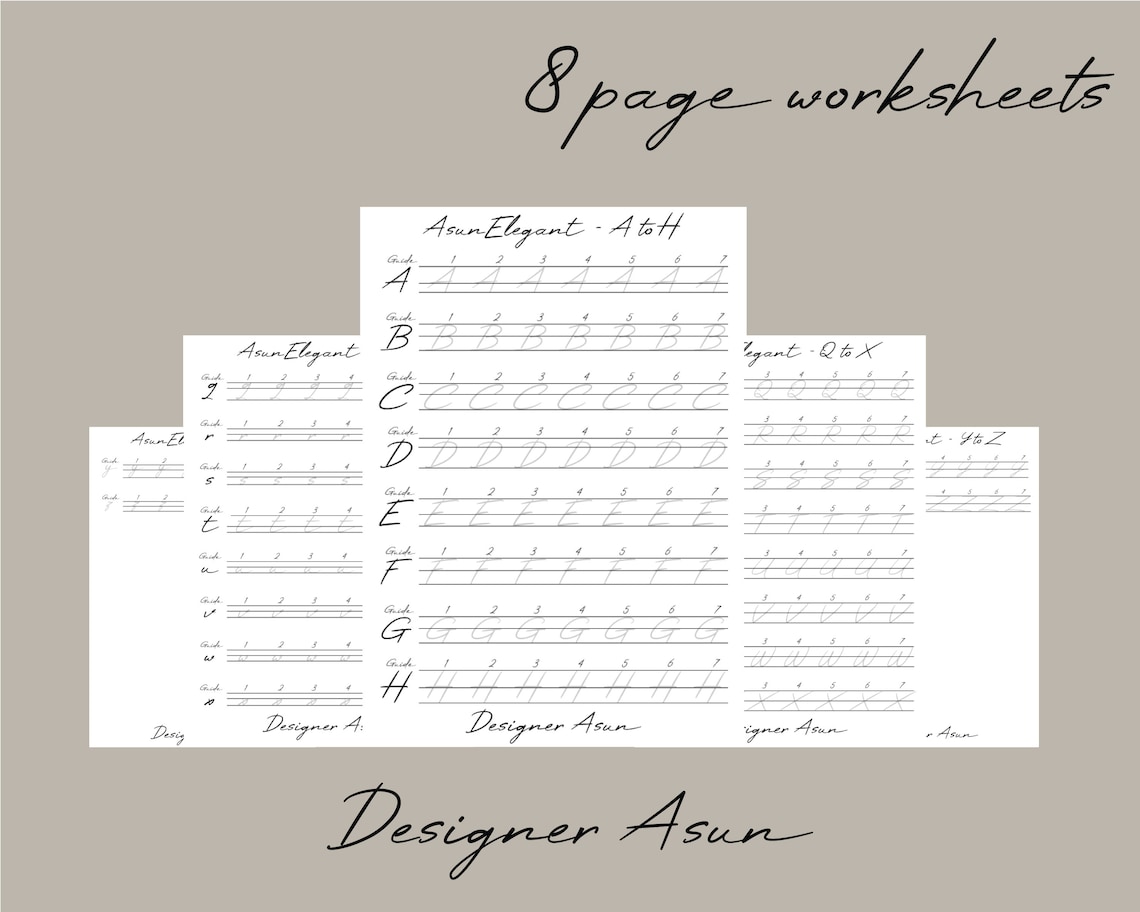 Signature Handwriting Printable Worksheet for Beginners - Etsy