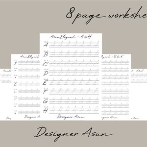 Signature Handwriting Printable Worksheet for Beginners, Signature Font ...