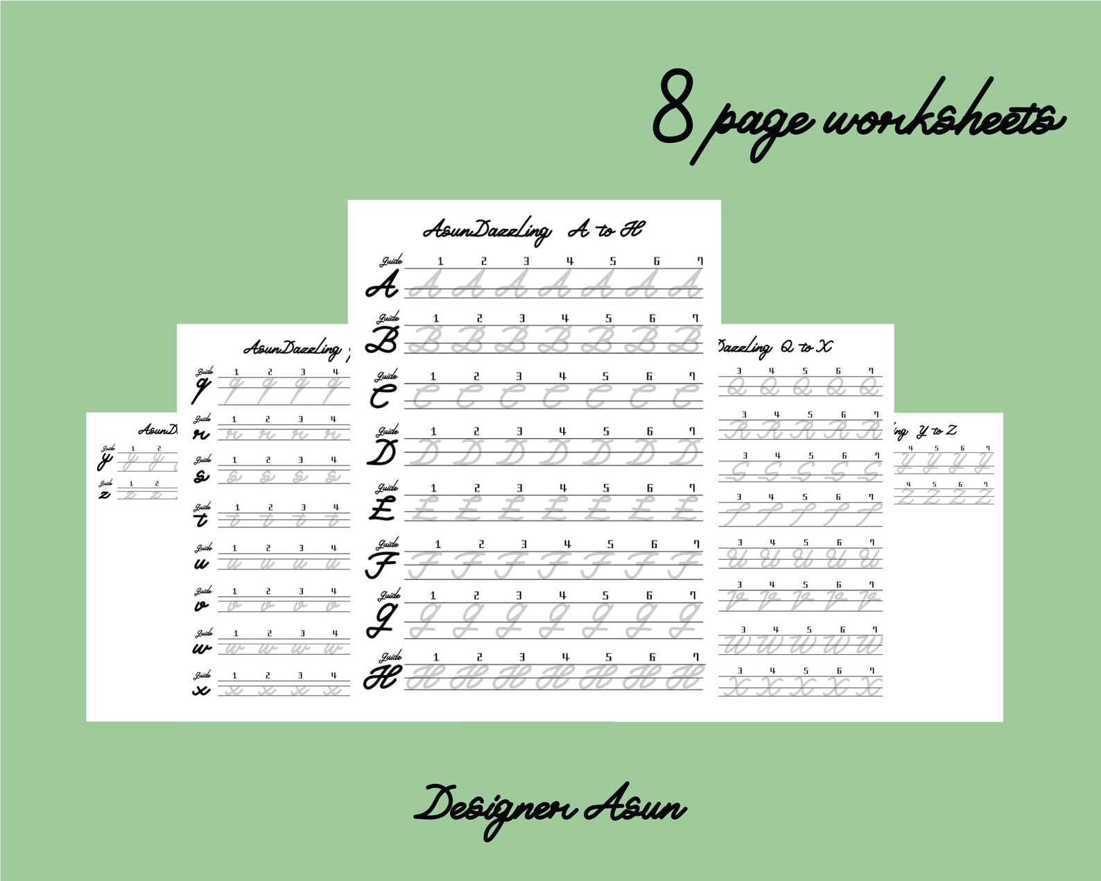 DIY Cursive Handwriting Printable for Adult Cursive Writing Self ...