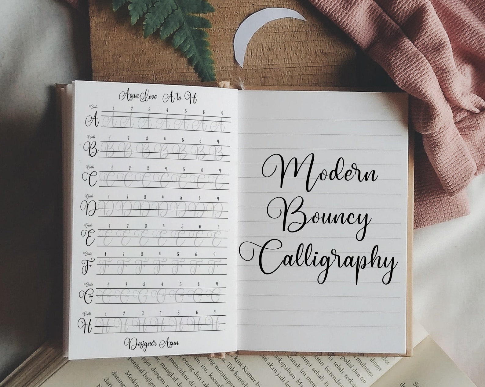 Bouncy Brush Calligraphy Template Calligraphy Worksheet - Etsy