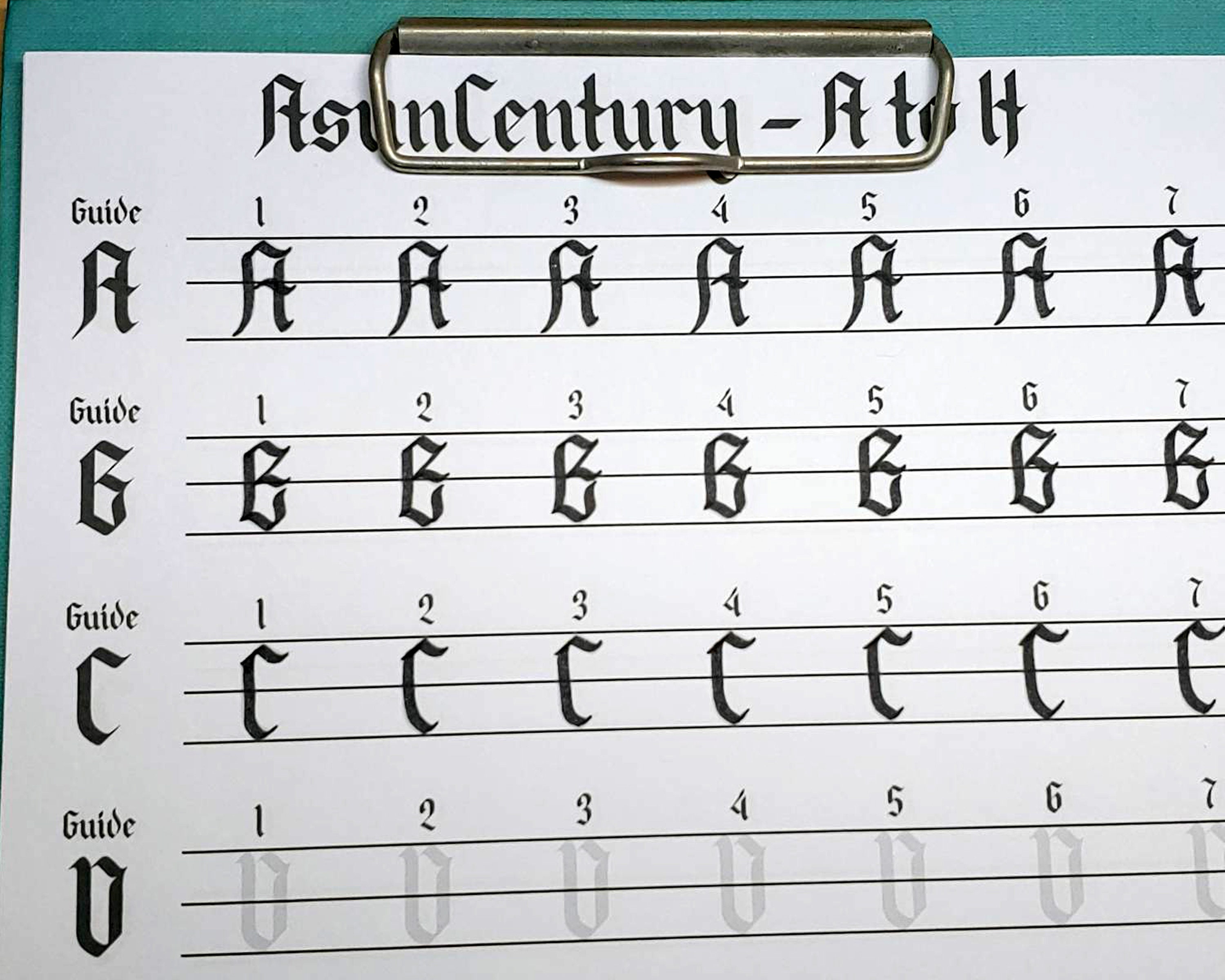 Classic Gothic Calligraphy Blank Tracing Worksheet (Download Now) - Etsy