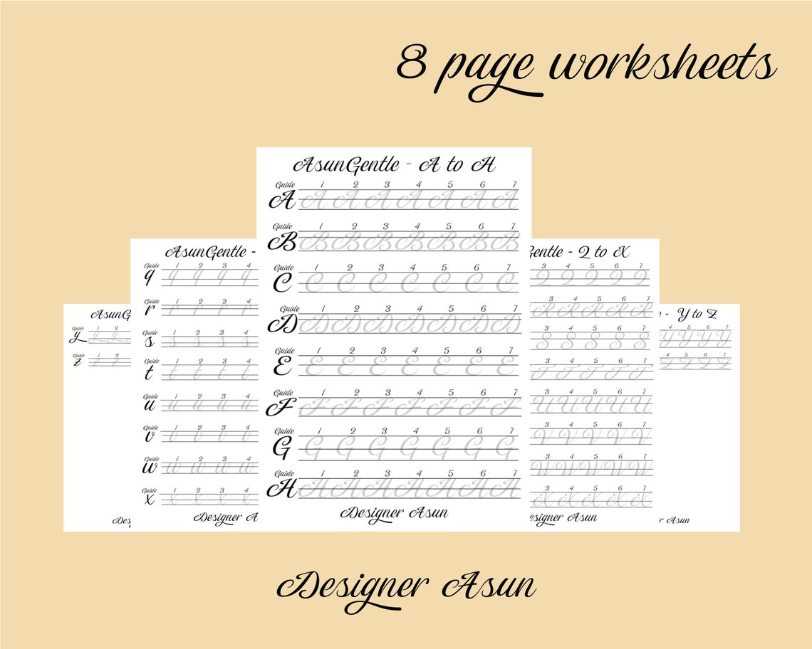 Modern Calligraphy Script Template Calligraphy Workbook for - Etsy