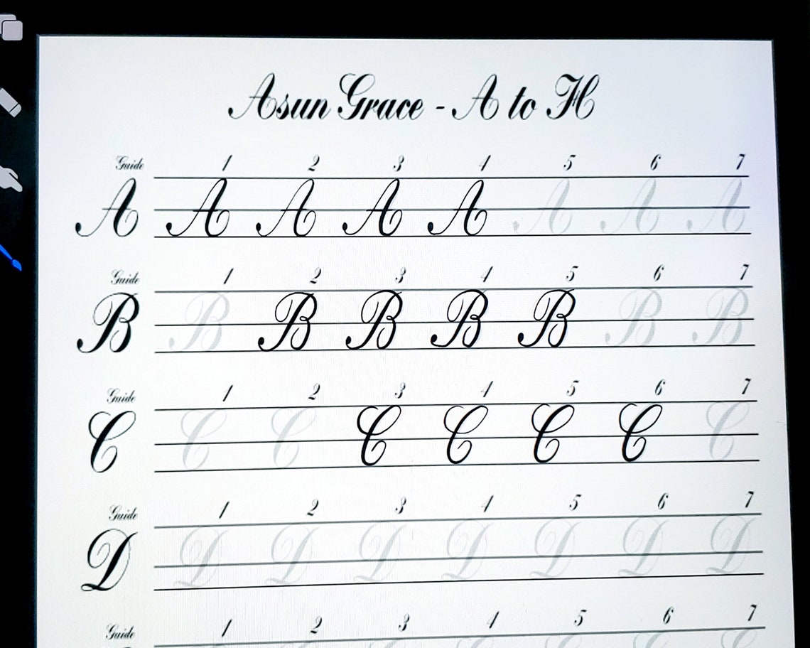 Copperplate Penmanship Practice Sheet Creative Printable for ...