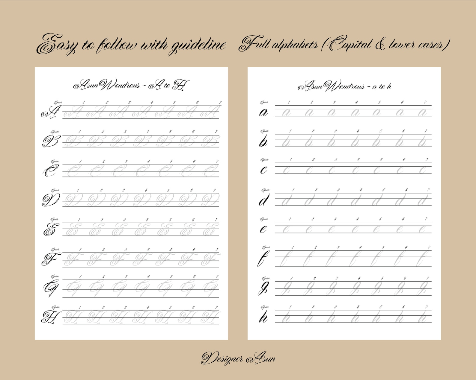 Copperplate Calligraphy Alphabet Practice Sheet PDF | Copperplate ...