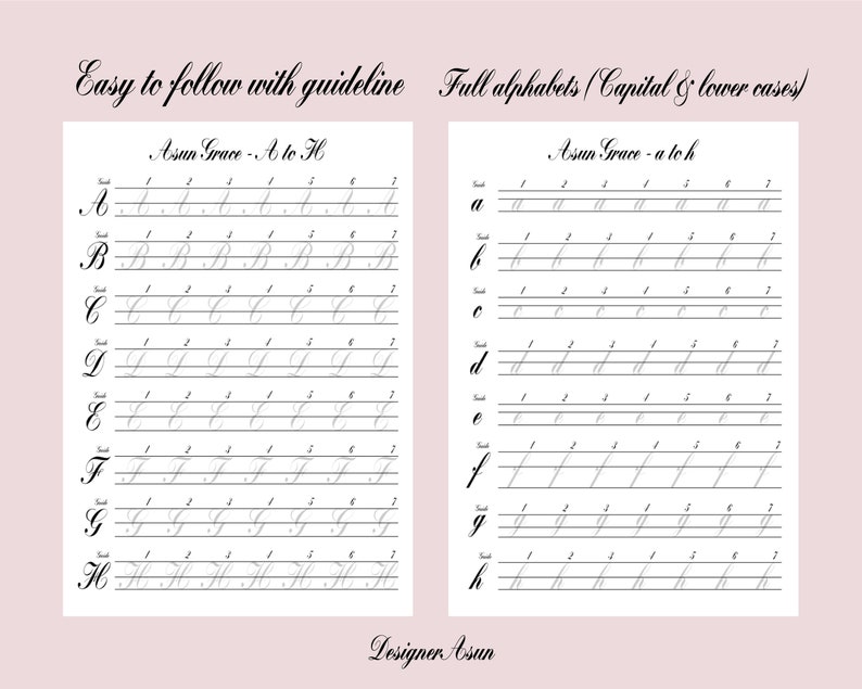 Copperplate Penmanship Practice Sheet Creative Printable for ...