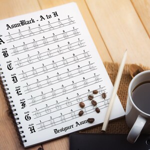 Fancy Gothic Calligraphy Worksheet Printable Gothic Letter | Etsy