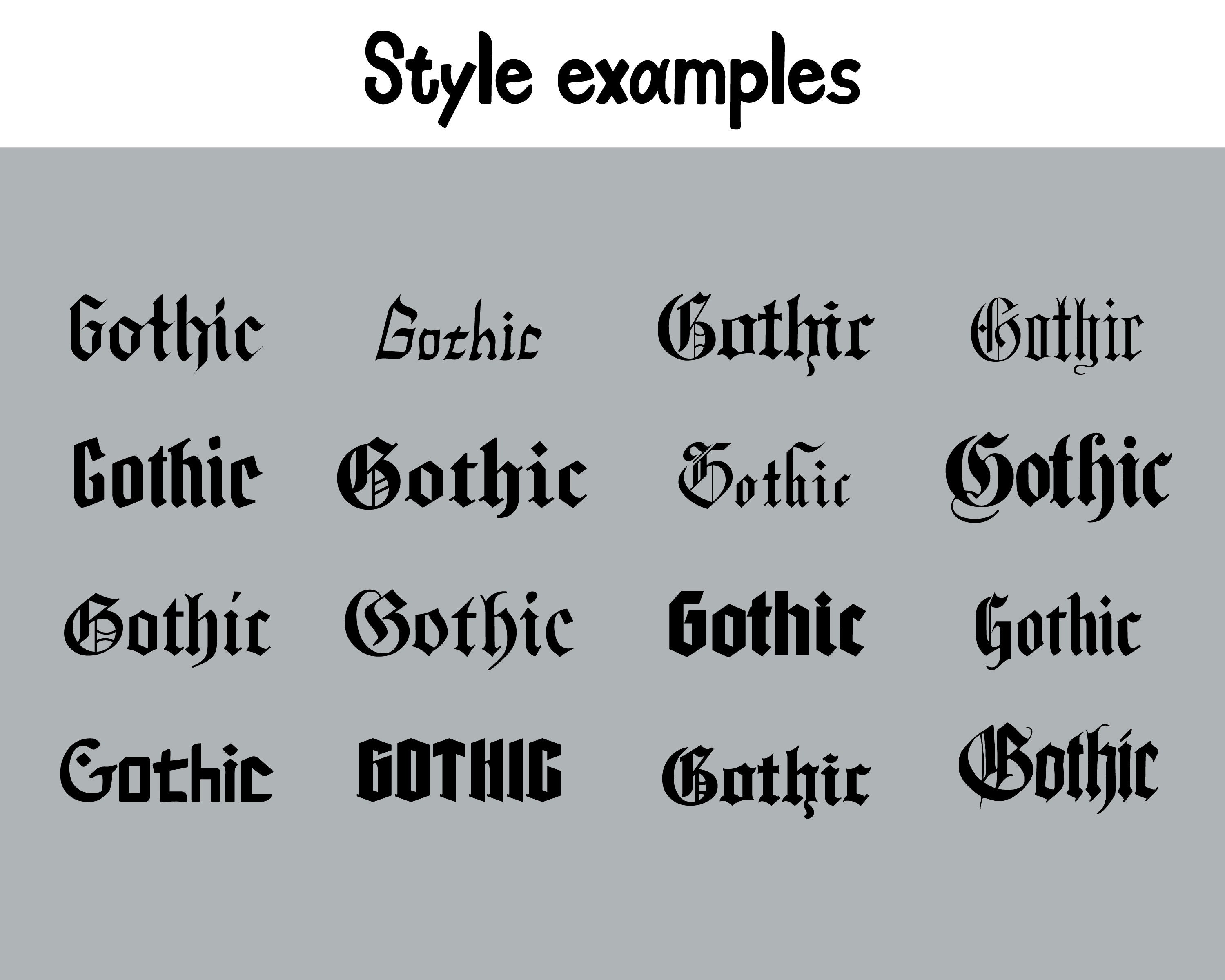 Entire Shop Gothic Calligraphy Template Bundle Pack | Gothic Letter ...