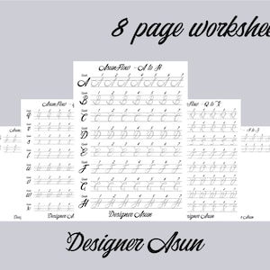 Modern Cursive Writing Practice Sheet for Adult | Cursive Handwriting ...