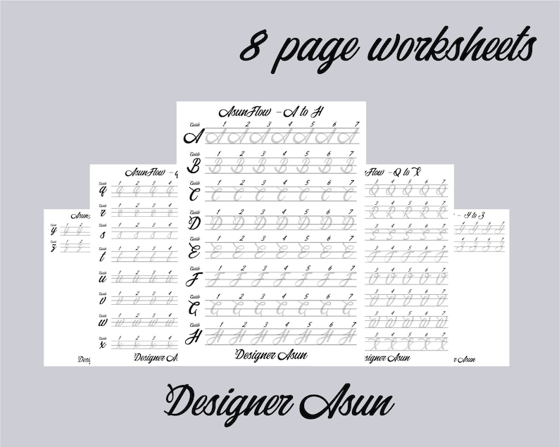 Modern Cursive Writing Practice Sheet for Adult | Cursive Handwriting ...