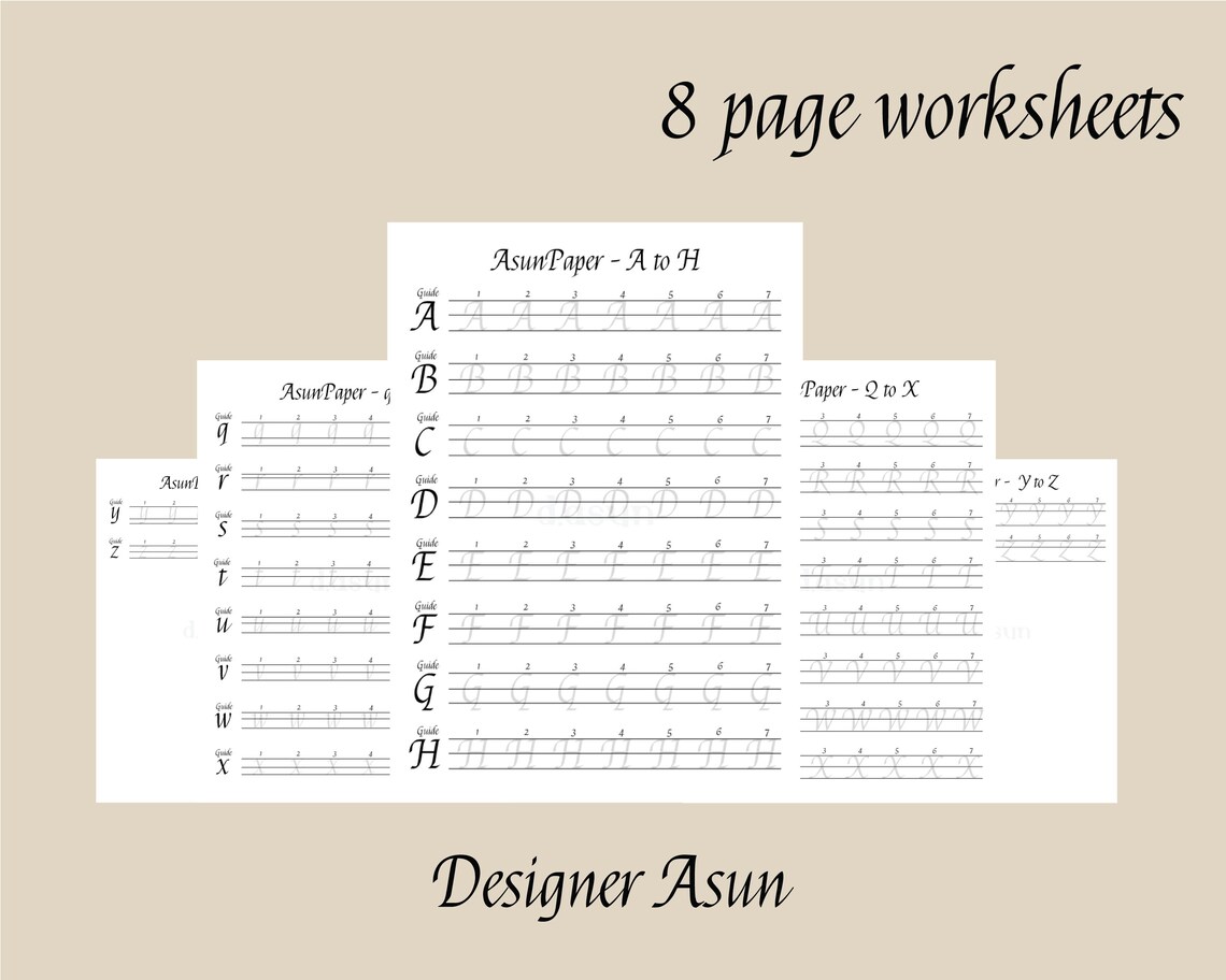 Italic Calligraphy Practice Sheet for Pointed Pen Lover - Etsy
