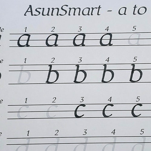 Italic Calligraphy Template Worksheet Italic Script Font - Etsy