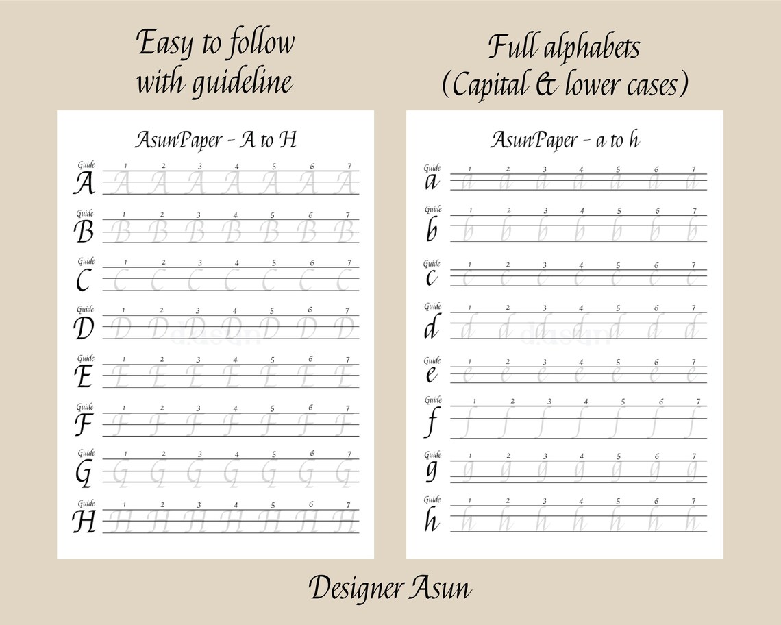 Italic Calligraphy Practice Sheet for Pointed Pen Lover - Etsy