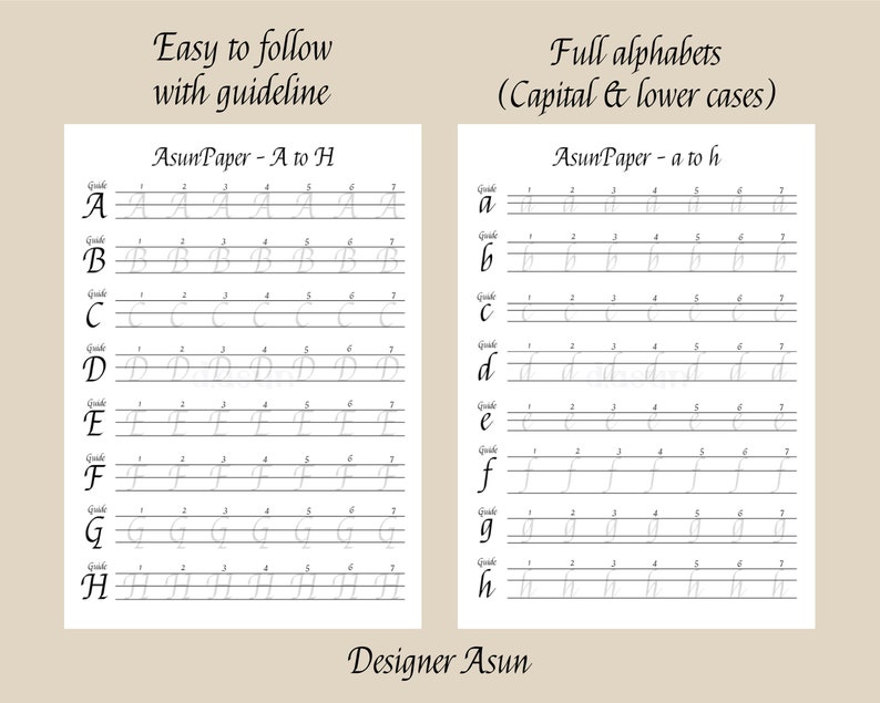 Italic Calligraphy Practice Sheet for Pointed Pen Lover - Etsy