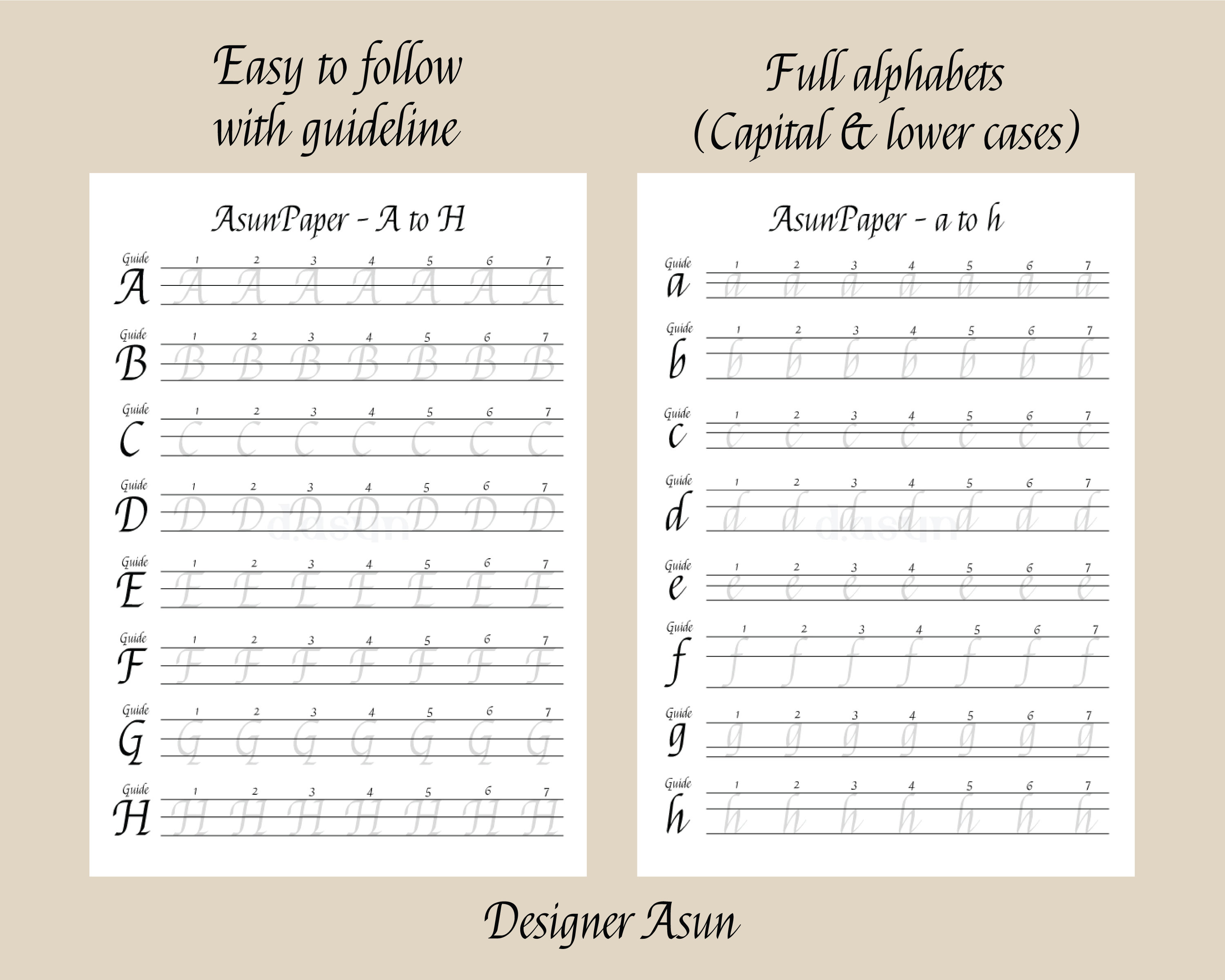 Italic Calligraphy Practice Sheet for Pointed Pen Lover - Etsy
