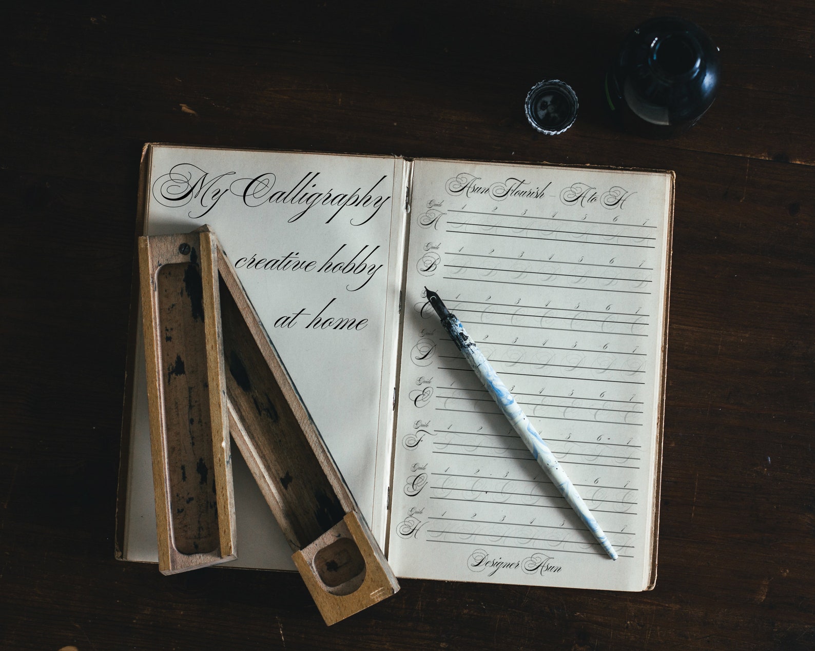 Copperplate Calligraphy Worksheet Set | Copperplate Alphabet Practice ...