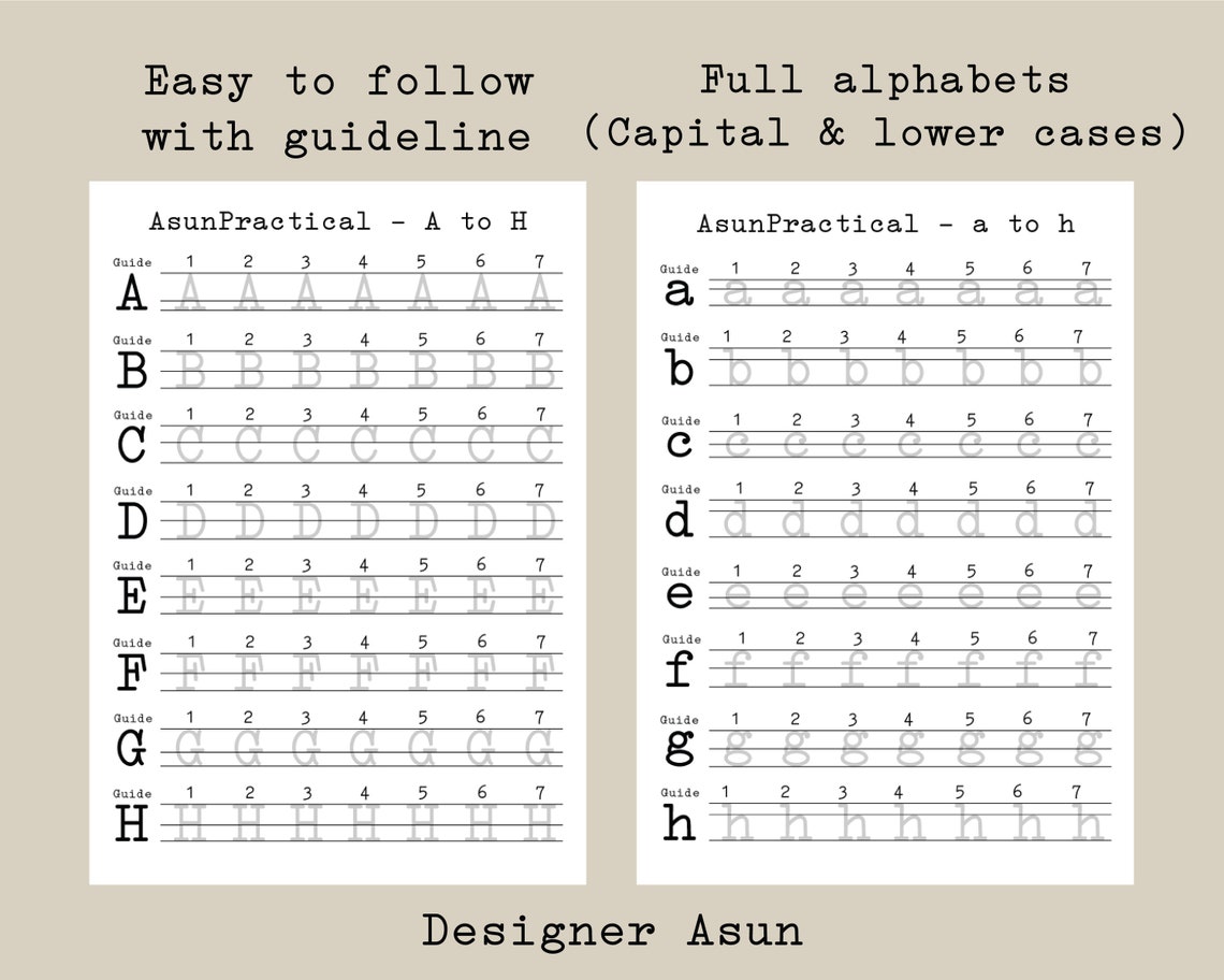 Typewriter Alphabet Printables for Handwriting Beginners How to Write ...