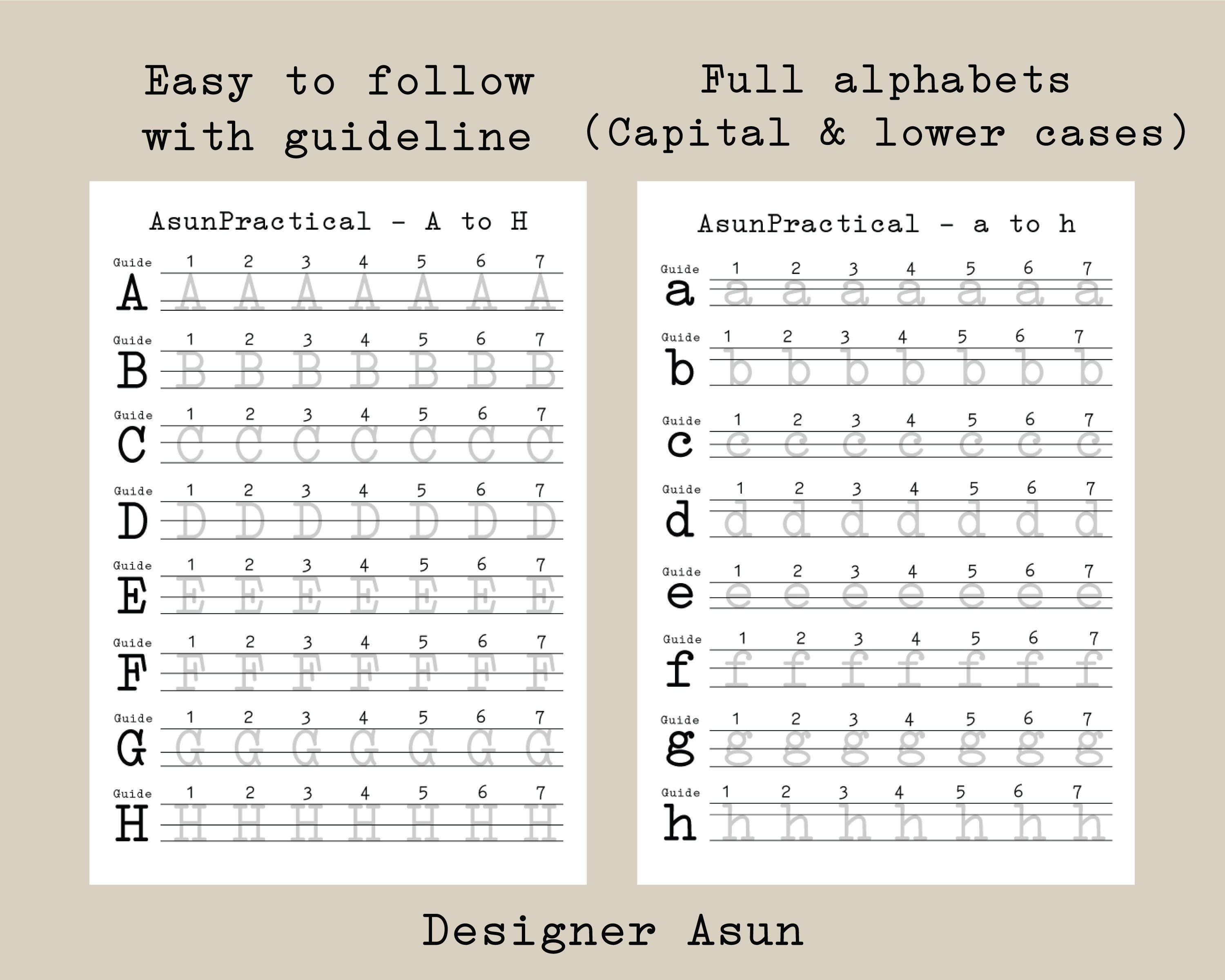 Typewriter Alphabet Printables for Handwriting Beginners How to Write ...