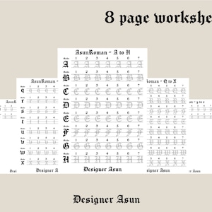 Printable Gothic Letter Worksheet, Gothic Calligraphy Practice Template ...