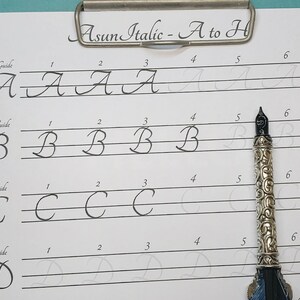 Handwriting Printable for Italic Calligraphy Practice | Learn Modern ...