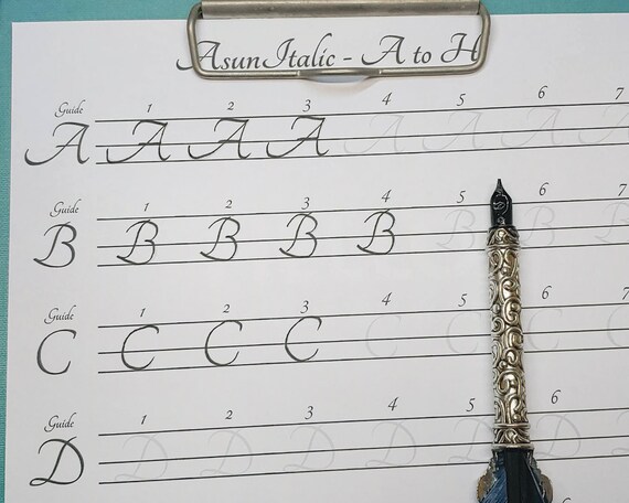 Handwriting Printable for Italic Calligraphy Practice Learn - Etsy